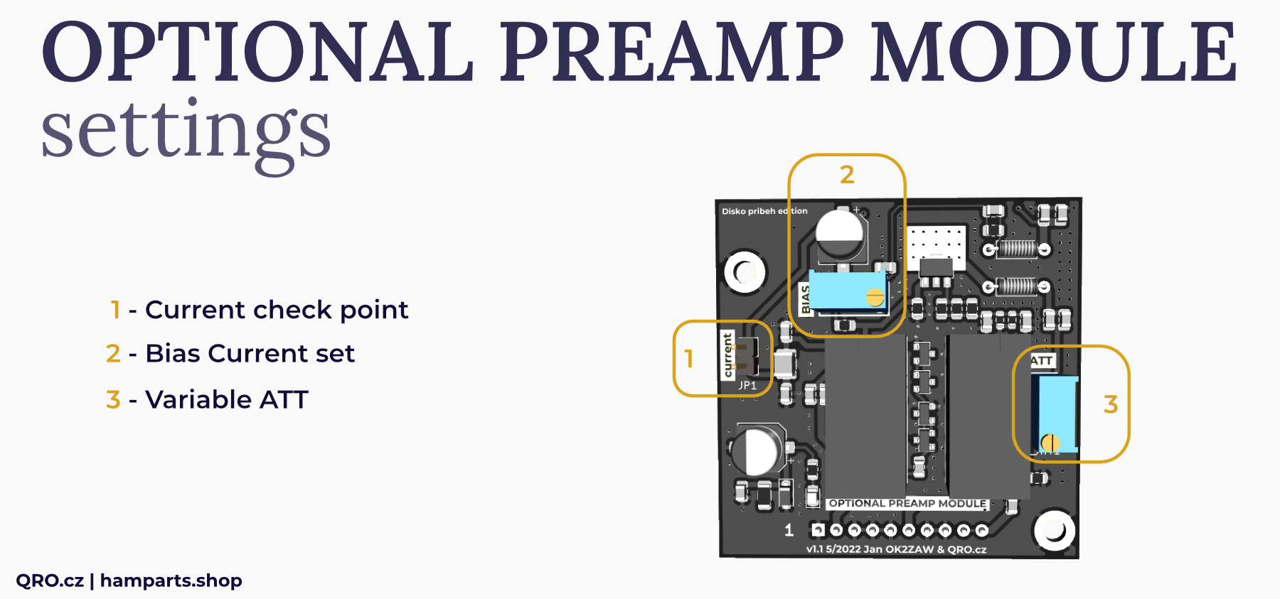 manual optional preamp module by qro.cz | hamparts.shop